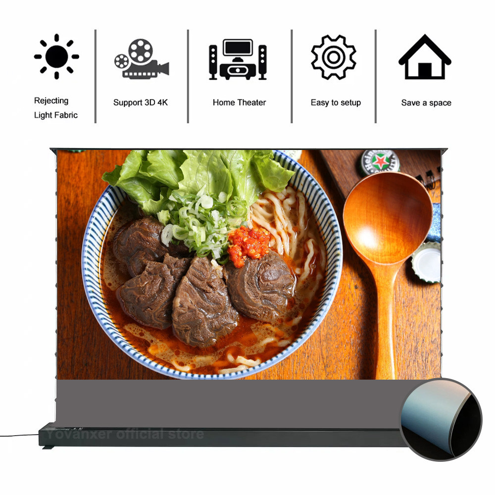 Anti-Light Electric Pop-up/Floor Rising Projector Screen 100 Inch ...