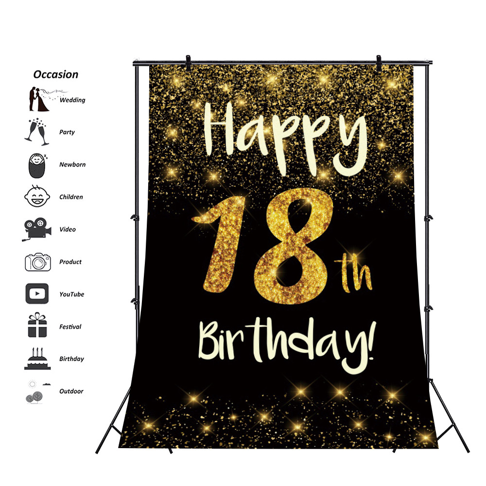 18th Birthday Background for Boy 18 Years Old Girl Party Decorations ...
