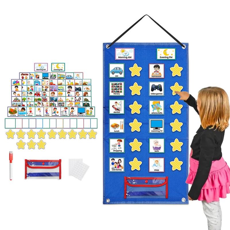 Schedule Board For Kids Wall Planner Board For Toddler Visual Schedule ...