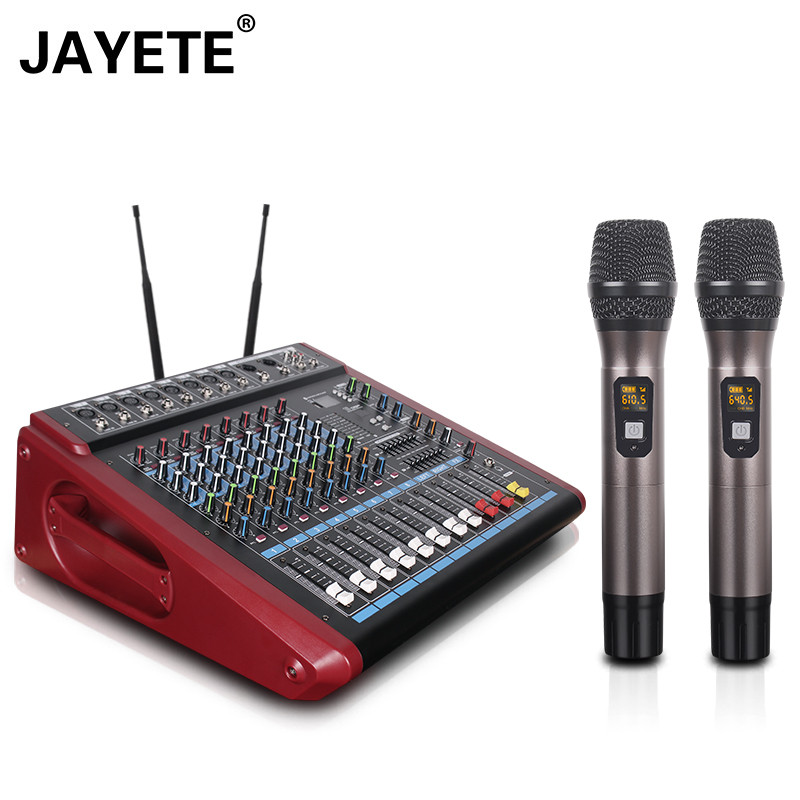♣Professional Public Address System 8-channel USB audio mixer amplifier with wireless microphone ...