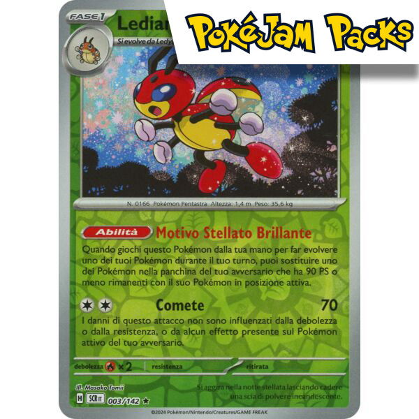Ledian - 003/142 - Reverse Holo Rare - Stellar Crown - Pokémon TCG ...