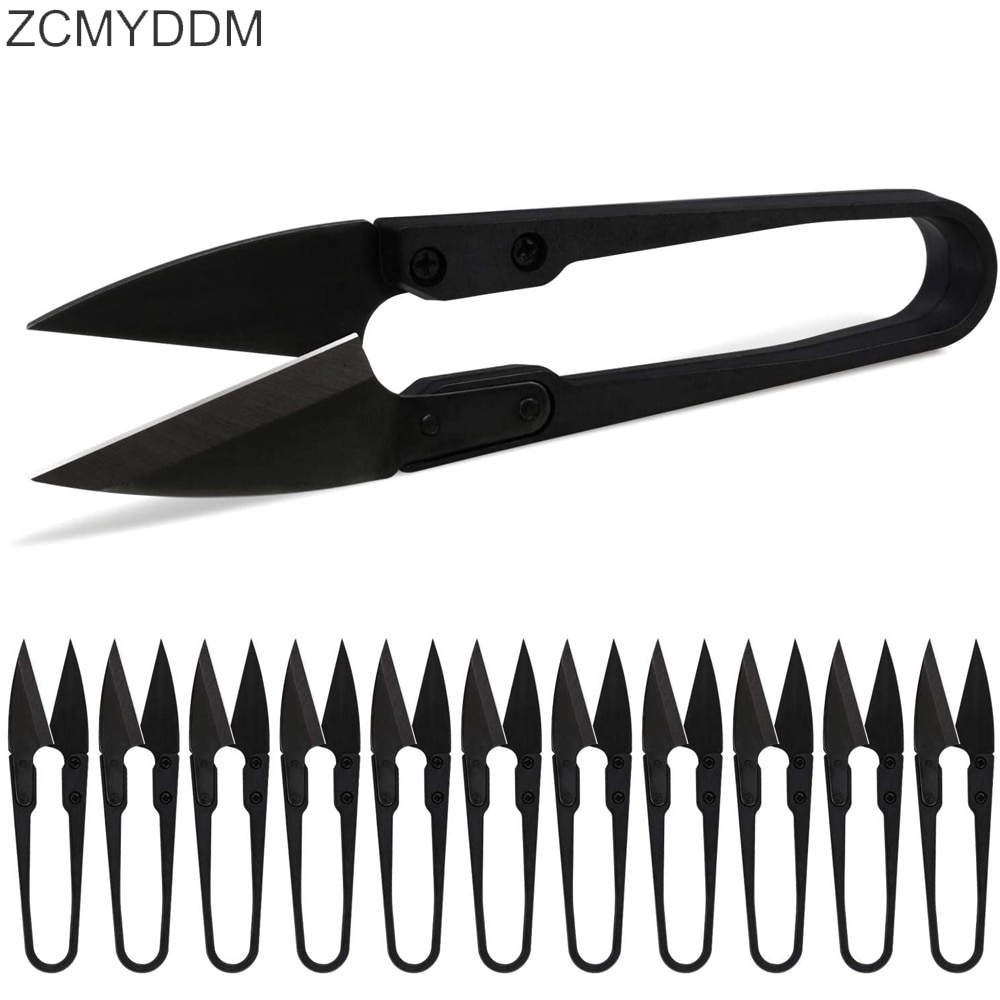 ZCMYDDM Carbon Steel U-shaped Scissors Black for Thread Wire Cutter Sewing Snips Embroidery ...