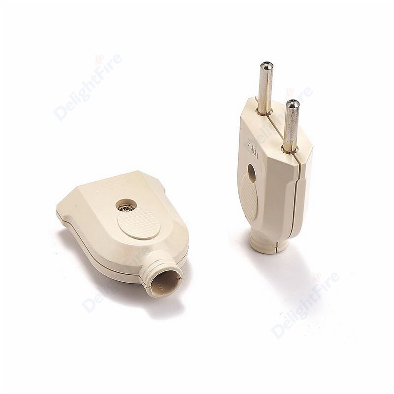 EU Plug Adapter 2 Pin AC Electric Power Male Female Replacement ...