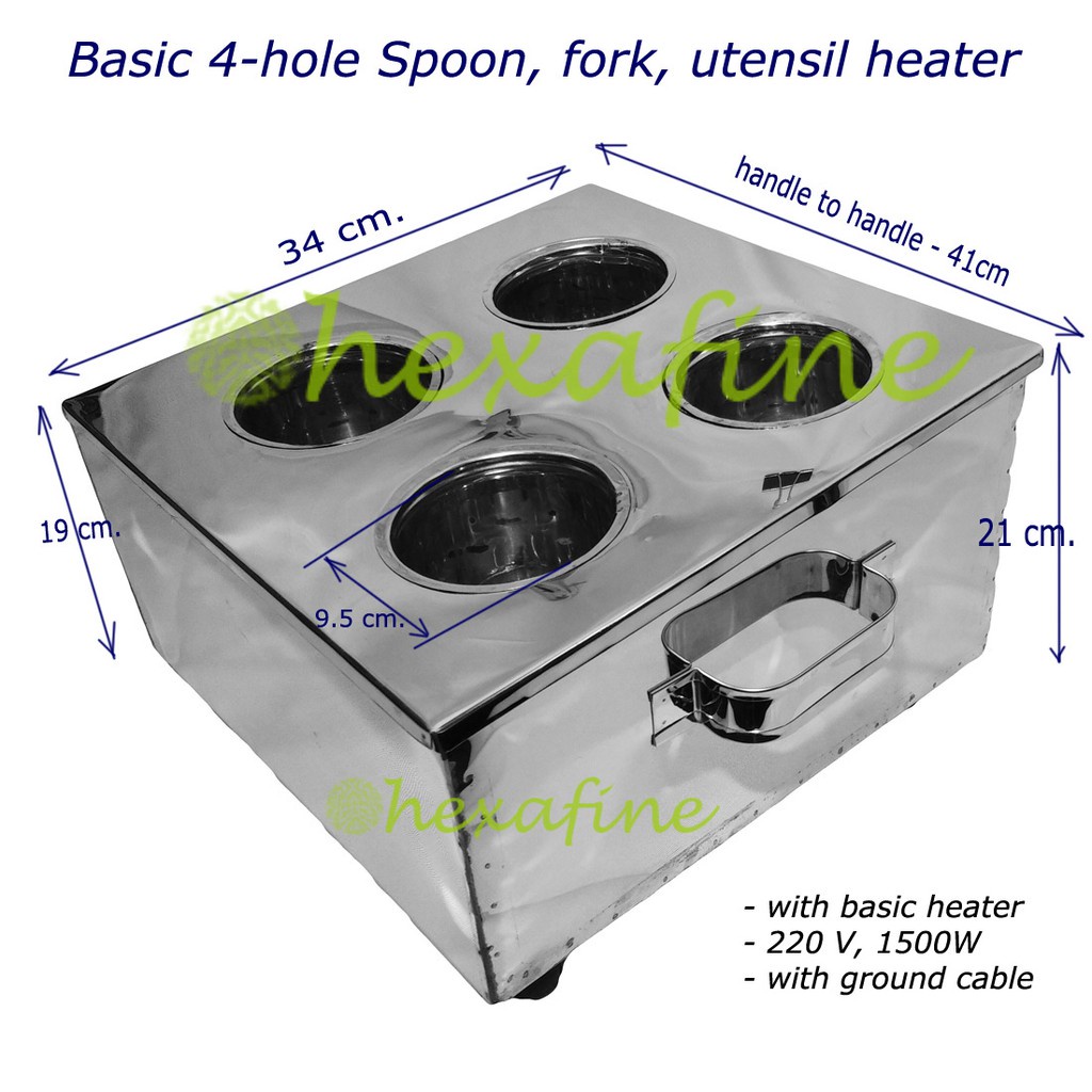 ☇BASIC Stainless Basic 4-hole Spoon Fork Utensil Heater Sterilizer ...