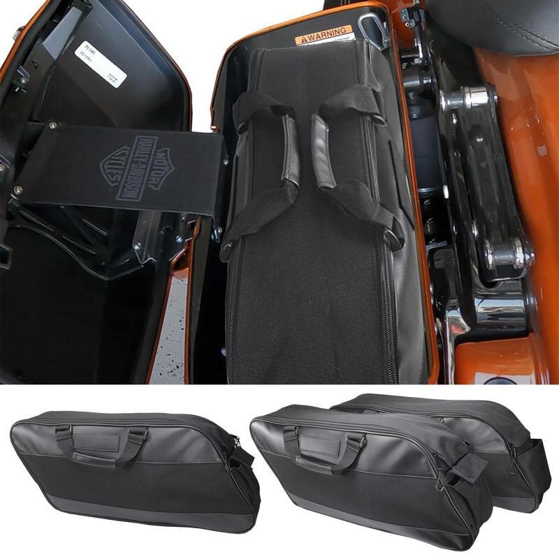 Motorcycle Saddlebag Waterproof Side Bag Leather Luggage Rack Liner ...