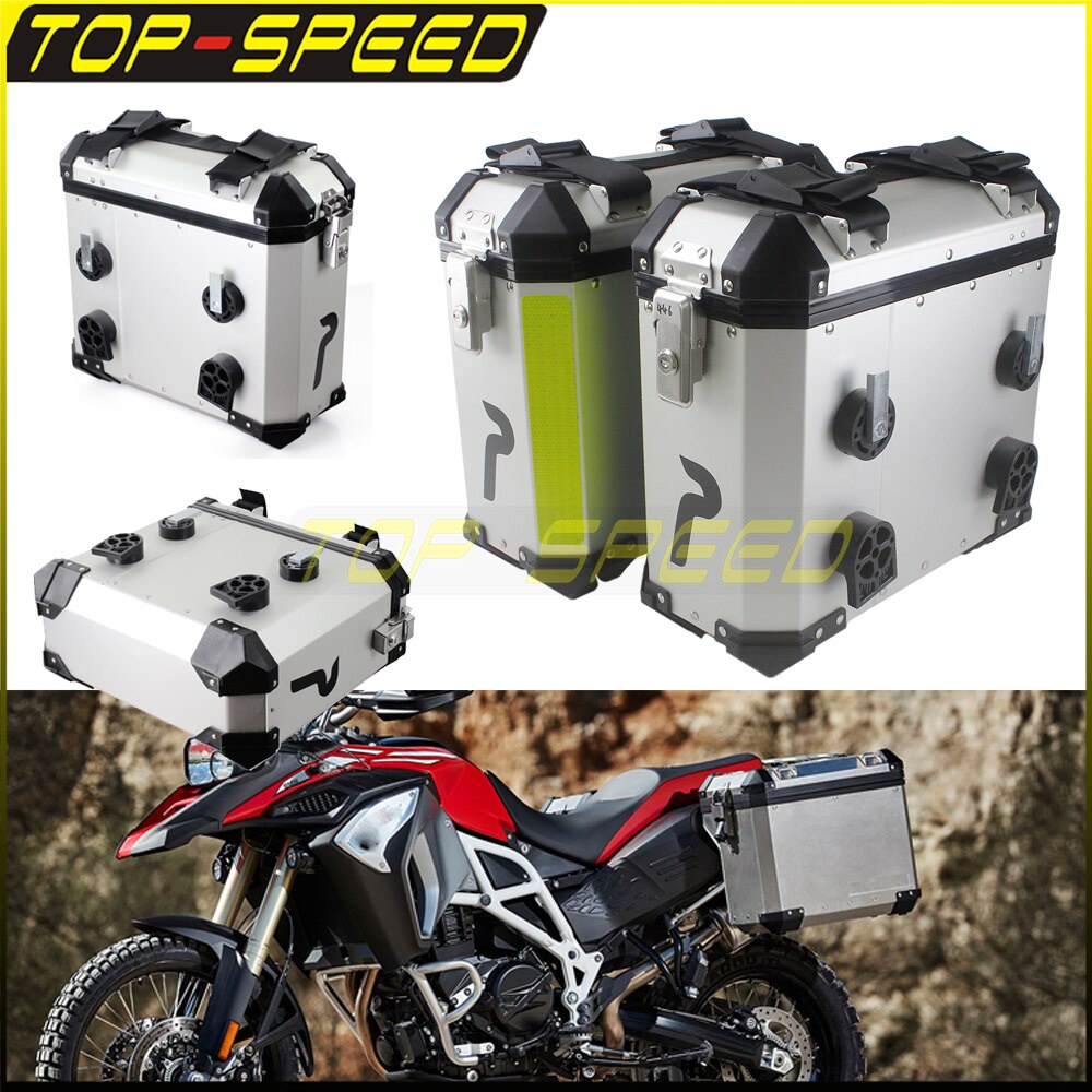 2PCS 36L Aluminum Side Case Saddle Pannier Bag Motorcycle Side Boxes ...