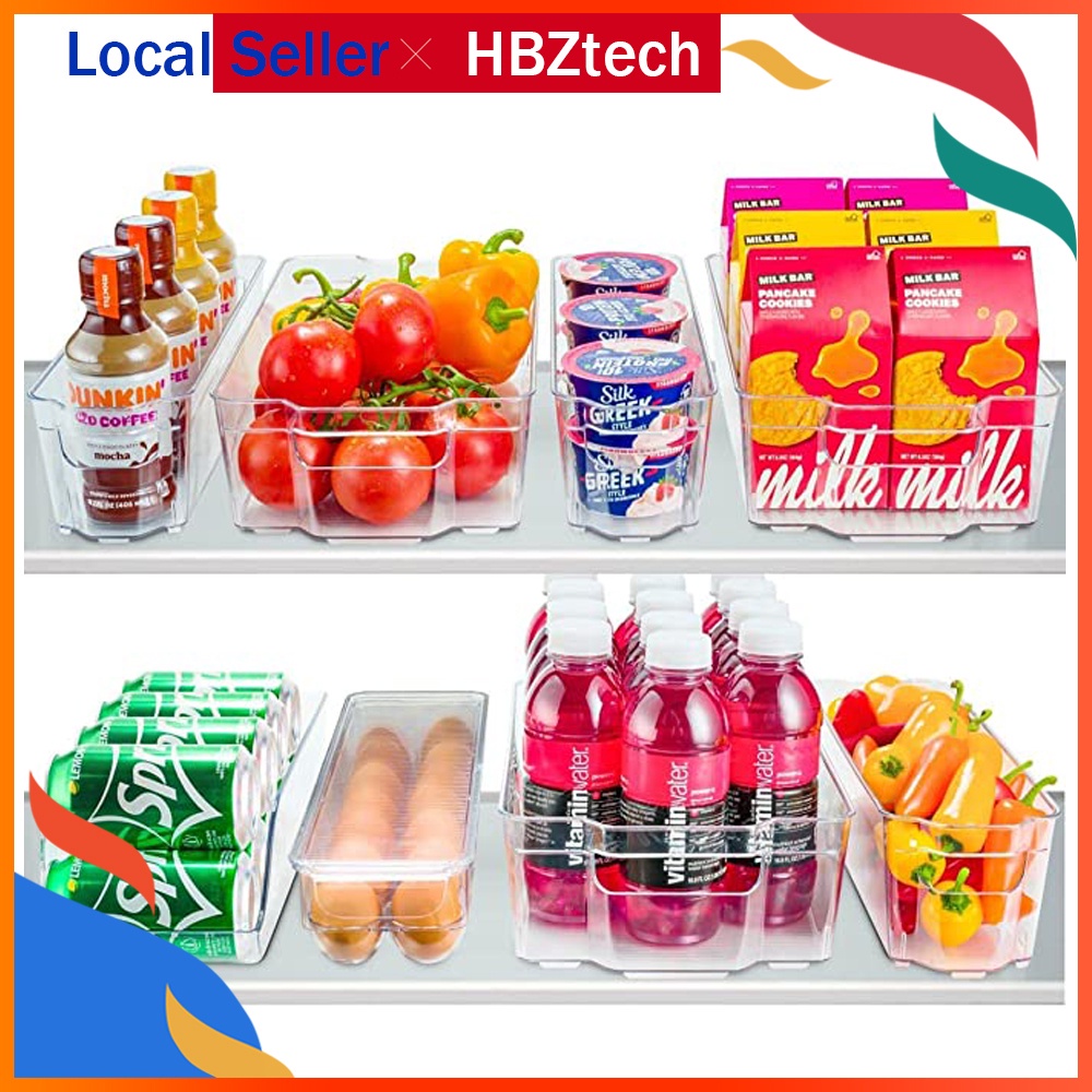 Plastic Fridge Organizer Container Clear Food Storage Refrigerator ...
