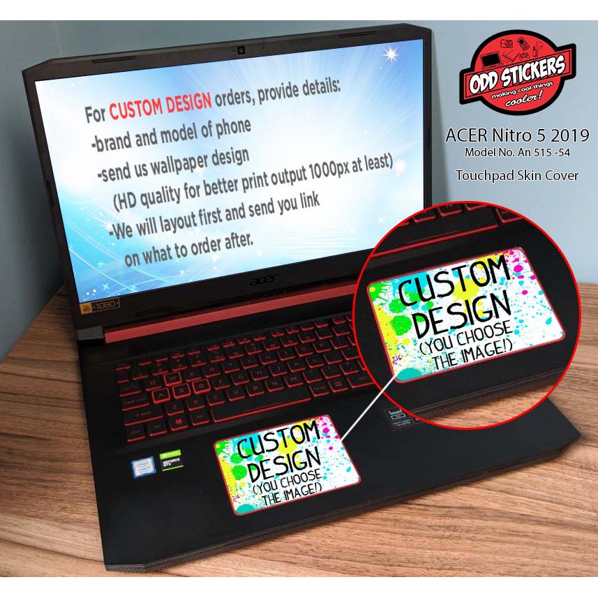 【Hot Sale】Acer Nitro 5 2019 & 2018 Custom Design (1pc) Touchpad Sticker ...