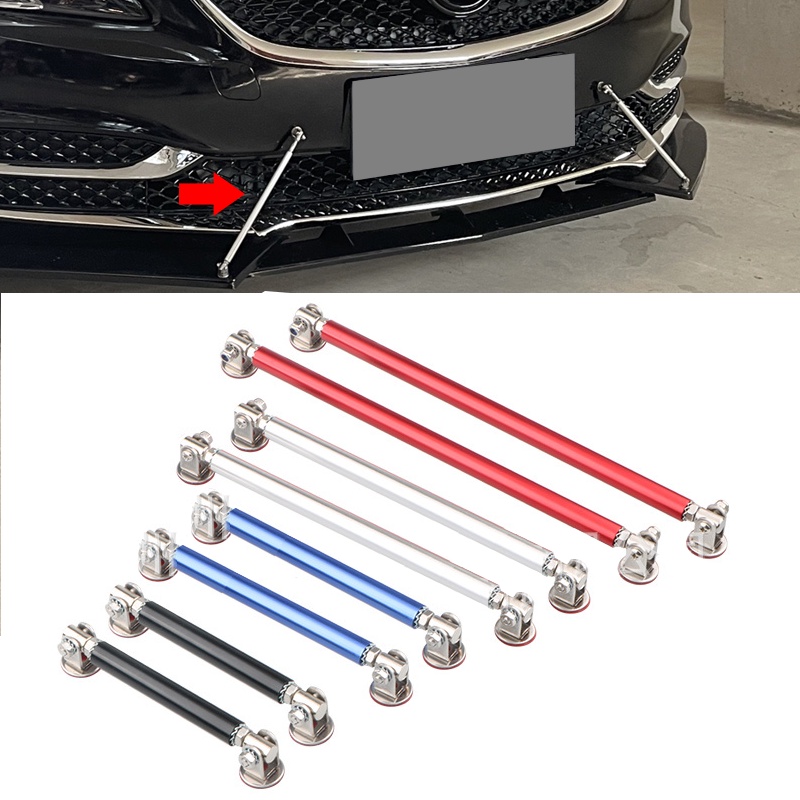™Universal Car Front Rear Bumper Lip Splitter Spoiler Support Bar Kit ...