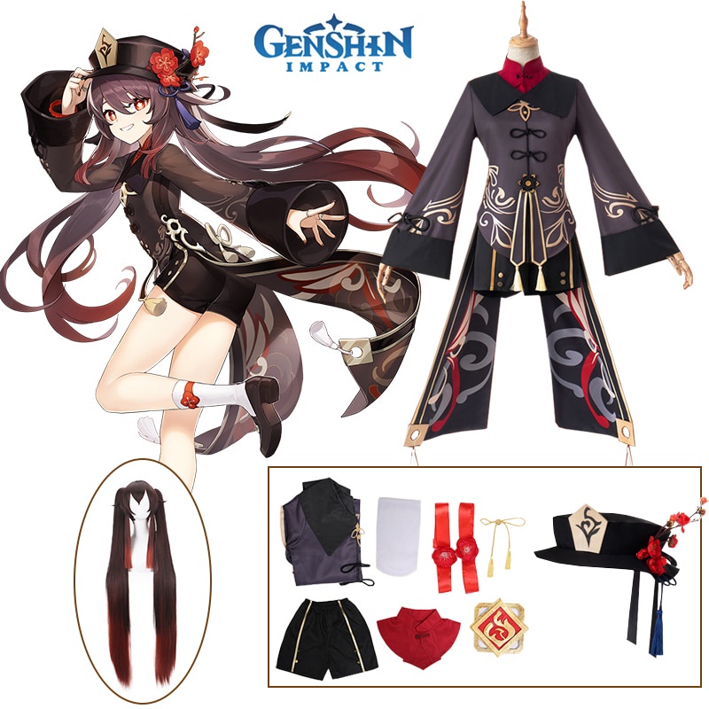 Genshin Impact Hu Tao Cosplay Costume HuTao Chinese Style Clothing ...