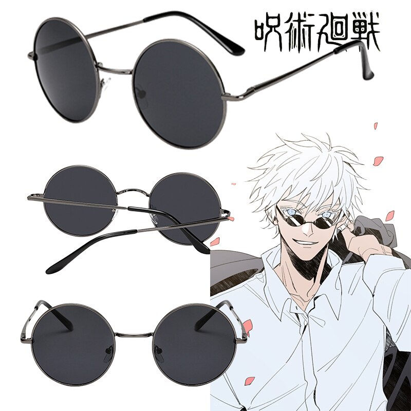 Gojo Satoru Glasses Anime Jujutsu Kaisen Satoru Gojo Cosplay Sunglasses Black Glasses Eyewear