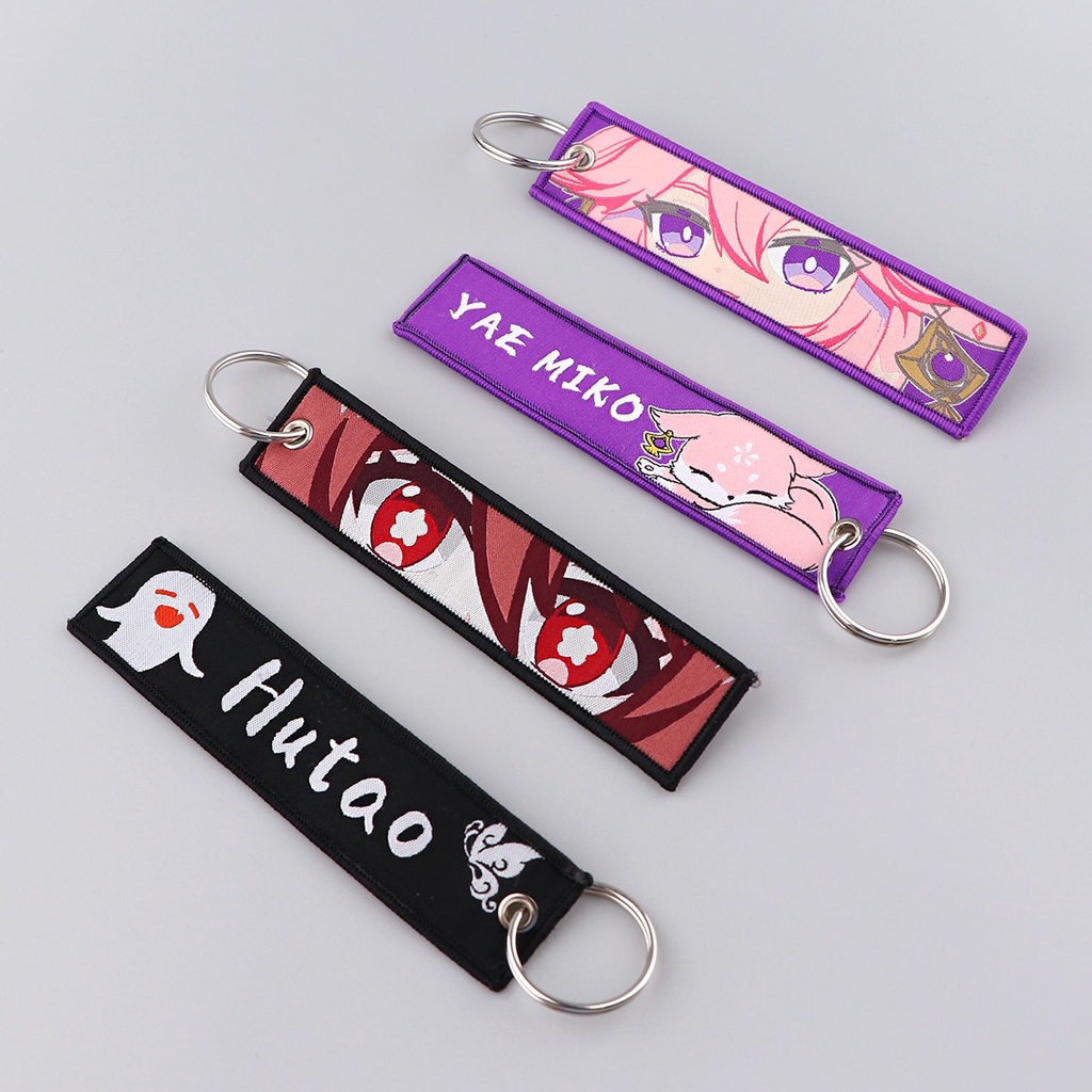 Genshin Impact hu tao Yae Miko Cute Key Tag Keychains Women Anime ...