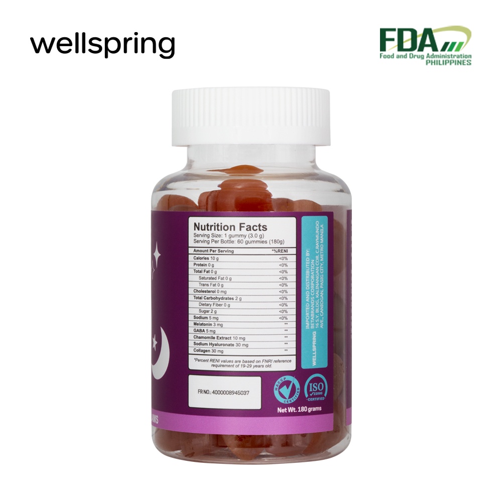 ∏Wellspring Night Time Beauty Melatonin Gummies with Collagen ...