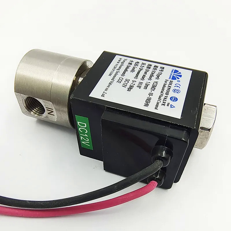 Solenoid Valve 12V 12W 1/8 Threaded Interface Stainless Steel High Pressure Normally Closed High ...