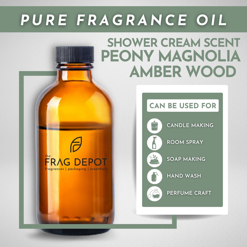 250ml Peony Magnolia Amber Wood / Shower Cream Scent Pure Fragrance Oil ...