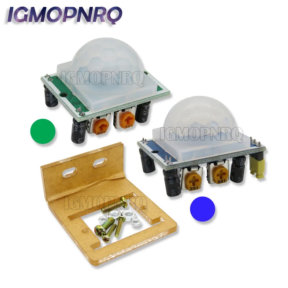 Blue Green HC-SR501 Adjustable Infrared IR Thermoelectric Infrared PIR ...
