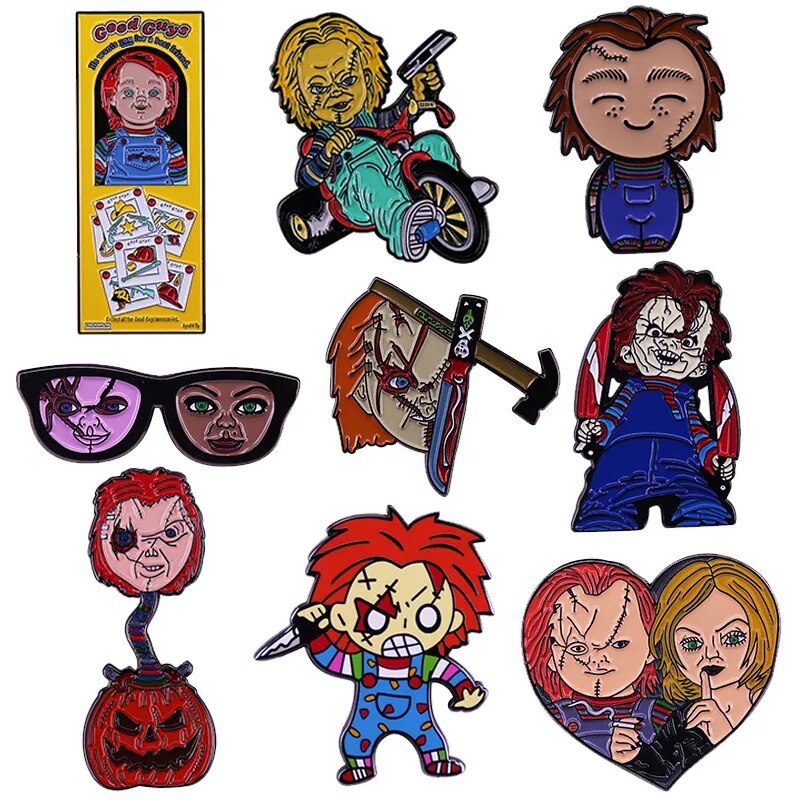 1988 Horror Movie Child's Play Creepy Chucky Enamel Pin Evil Doll ...