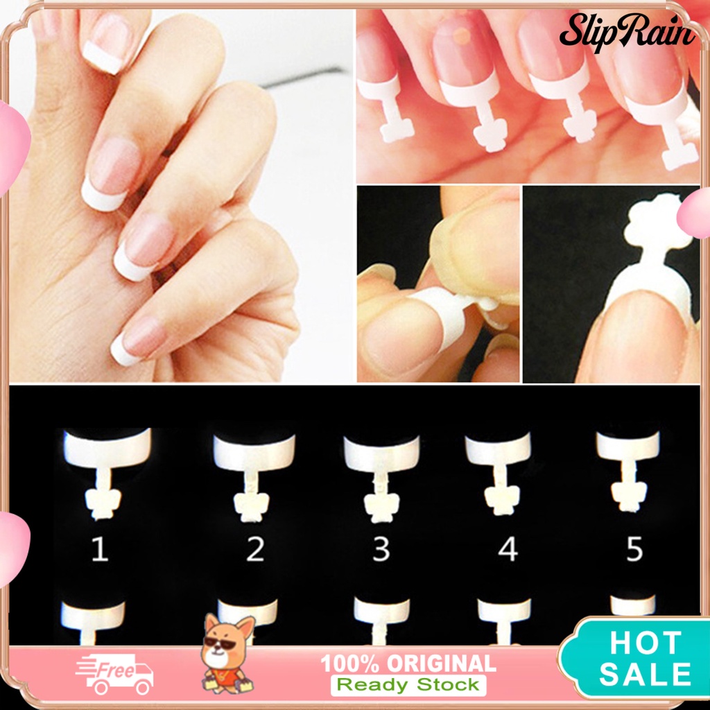 [Hot] 100Pcs/Box Manicure Short Tips Crescent Shape Nail Extension ABS ...