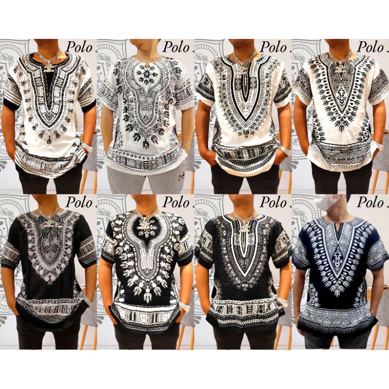 TOP SELLING POLO MEN DASHIKI BOHEMIAN BOHO BATIK ETHNIC INDIAN TSHIRT ...