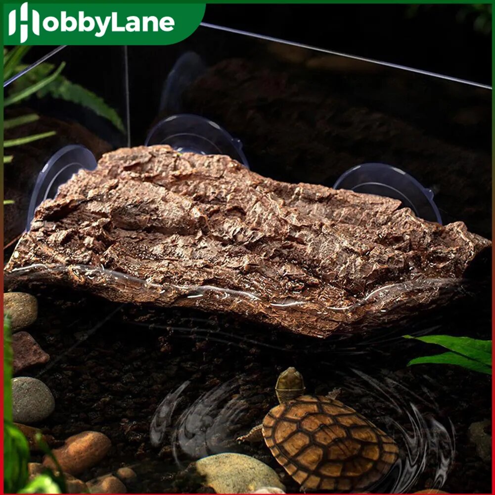 Resin Turtle Drying Platform Simulation Rock Tree Bark Floating Hide
