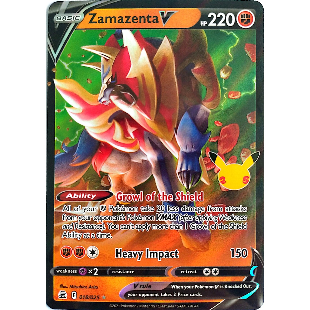 Pokemon TCG Zamazenta V 018/025 Celebrations Full Art Ultra Rare | Shopee Philippines