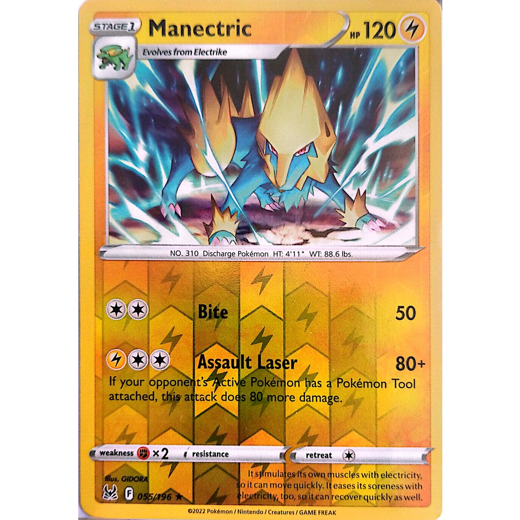 Pokemon TCG Manectric 055/196 Lost Origin Rare | Shopee Philippines