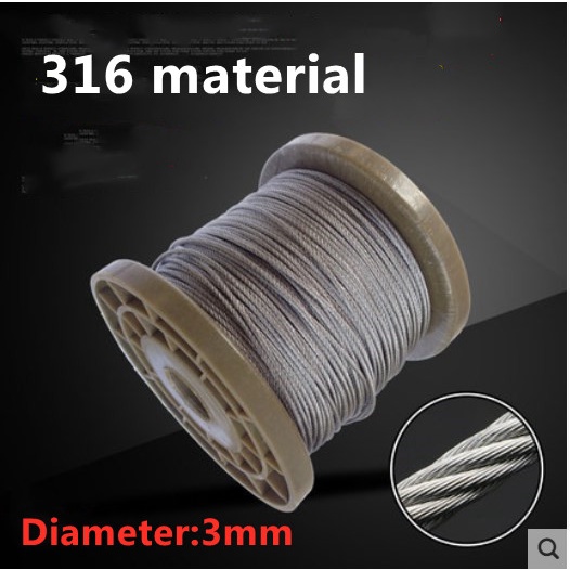 50m 3mm 5mm 7*7 100% Marine Grade 316 Stainless Steel Cable Wire Rope 3/16 | Shopee Philippines