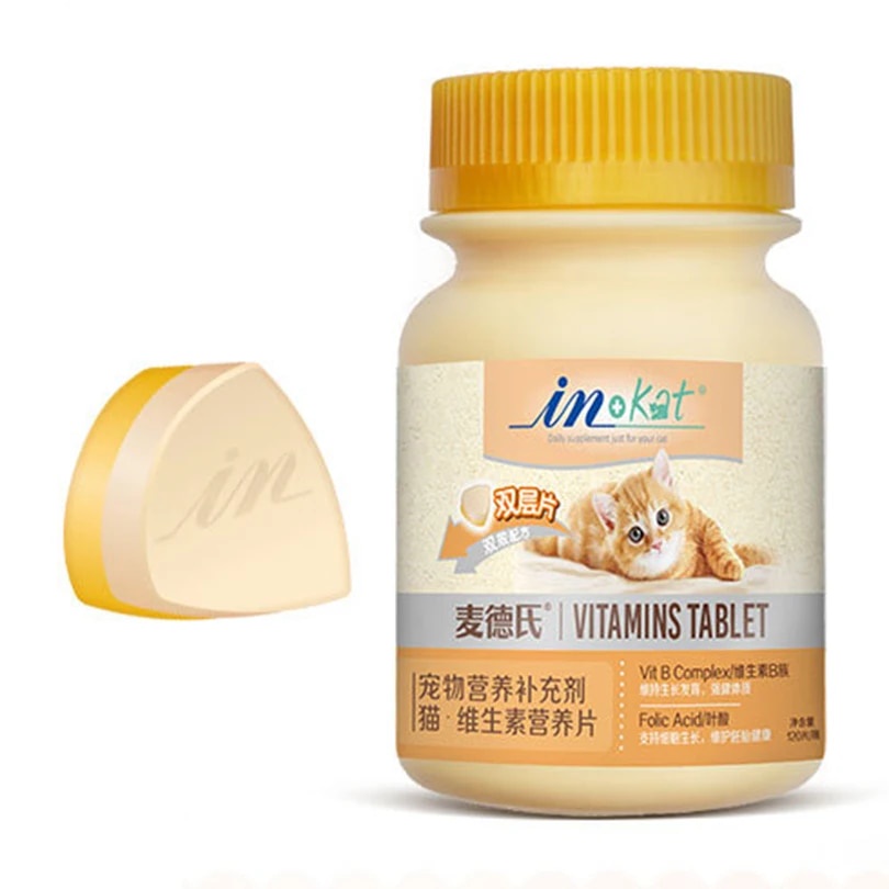 ♨120 Tablets Cat Multivitamins Pet Nutrition Taurine, Folic Acid ...