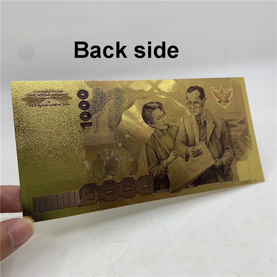 ♟Thailand 1000 Thai Baht Bill Gold prop money Thailand 24k Gold Plastic ...