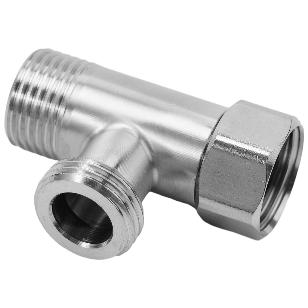 ☬Toilet 304 Stainless Steel T Adapter G1/2 T-Valve For Bath Bidet ...