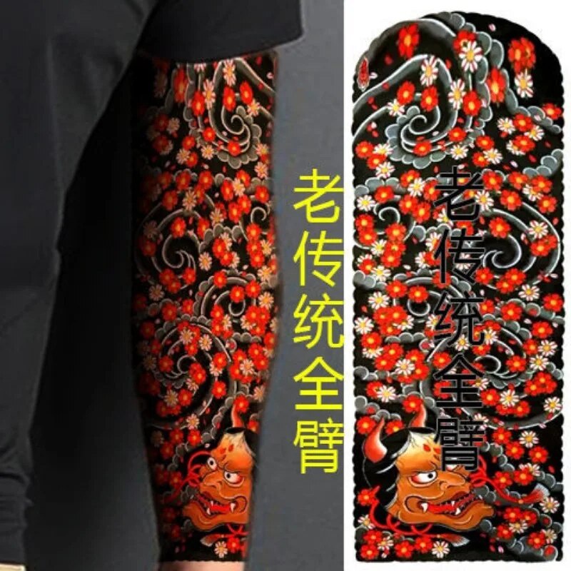 Sakura Prajna Temporary Tattoos for Women Man Full Arm Fake Tattoo Art ...