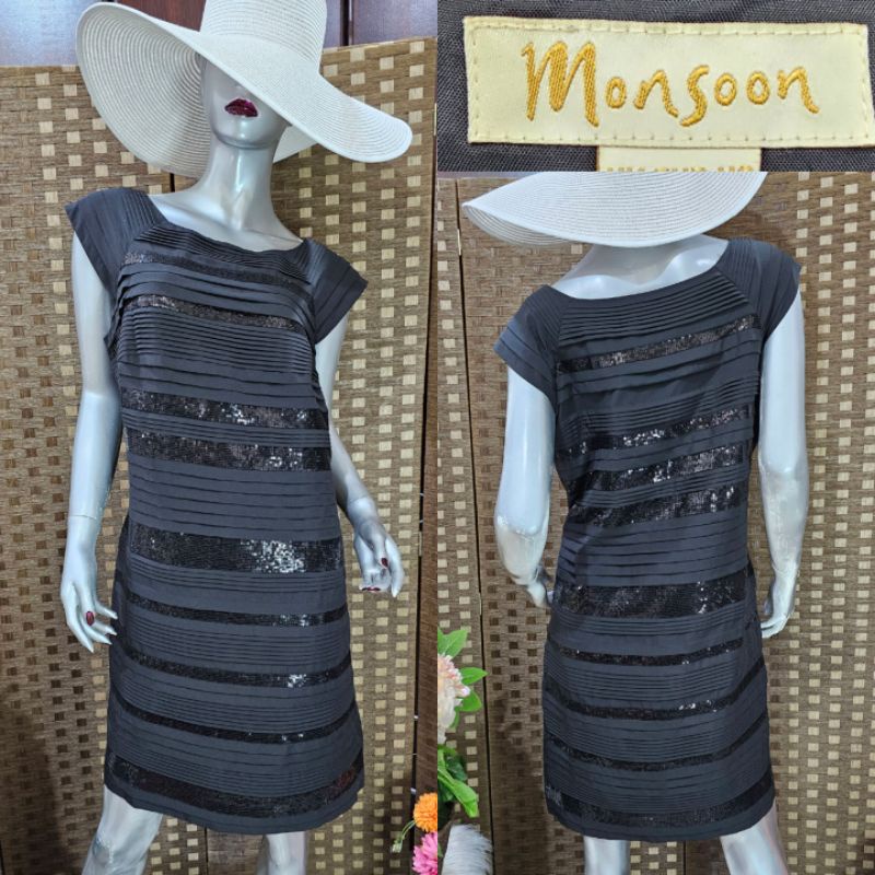 MONSOON black sequined midi dress | Shopee Philippines