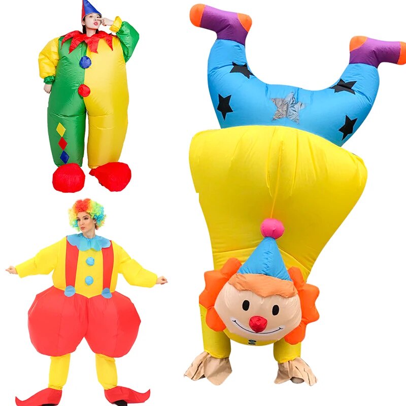 Handstand Clown Inflatable Costume Funny Blow Up Outfit Halloween ...