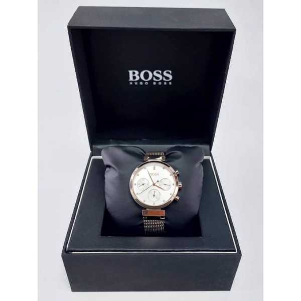 Hugo boss rose gold tone stainless steel Ladies watch | Shopee Philippines