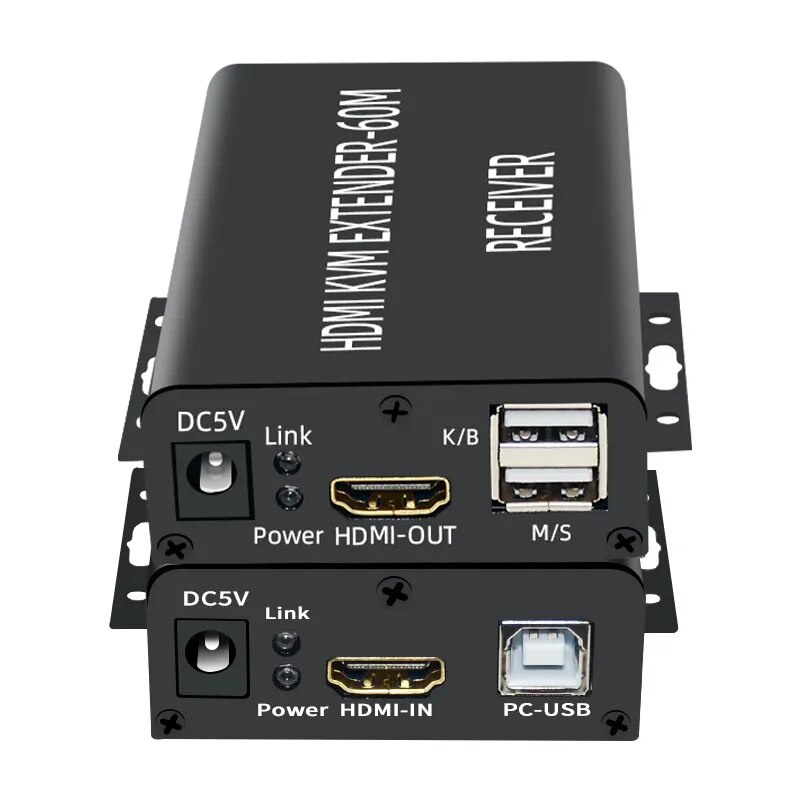HDMI KVM Extender over Cat5/6 Ethernet Cable to 60M 1080P HDMI USB RJ45 ...
