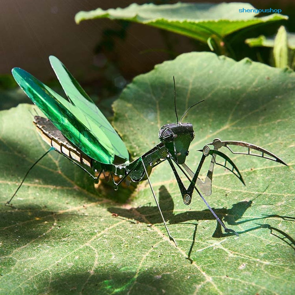 shenyoushop Diy Assembly Model Praying Mantis Figurines Realistic Metal ...