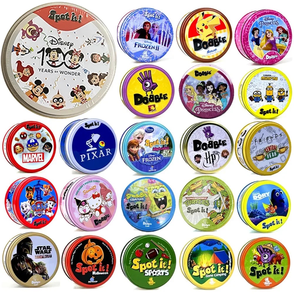 ⊹Spot It Dobble Juego Cards friends Pokemon Pikachu Disney100 Mirage ...