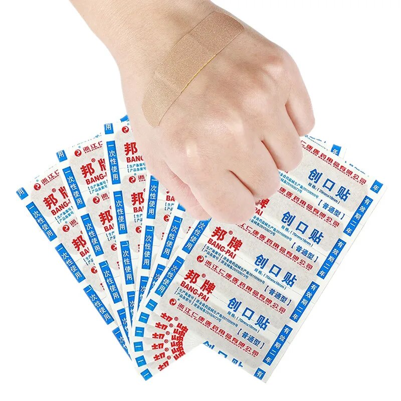 100pcs/set Non Woven Band Aid Skin Color Wound Dressing Plaster ...