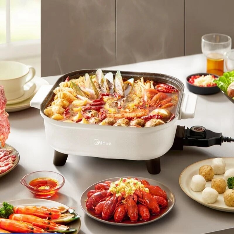 Midea 6.5L Multi-Purpose Cooker with Electric Hot Pot Stir Fry Boiling ...