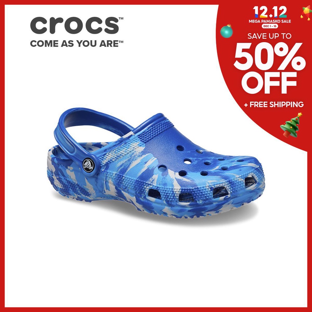 Crocs Classic Marbled Clog In Blue Bolt Multi | Shopee Philippines
