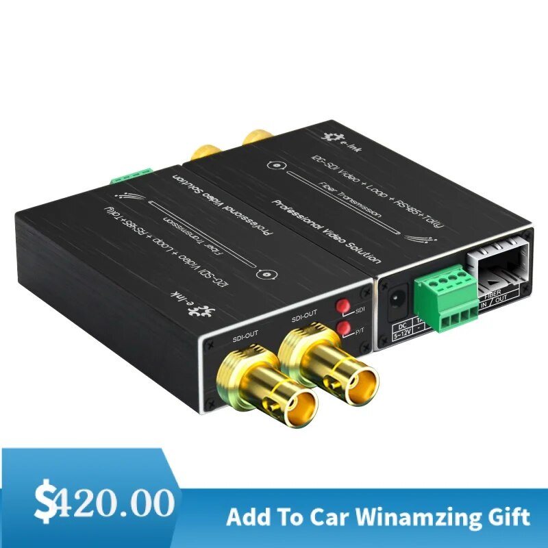 ⚕Mini 12G-SDI Fiber Extender with Loop Out RS485 Tally SDI Over Fiber ...