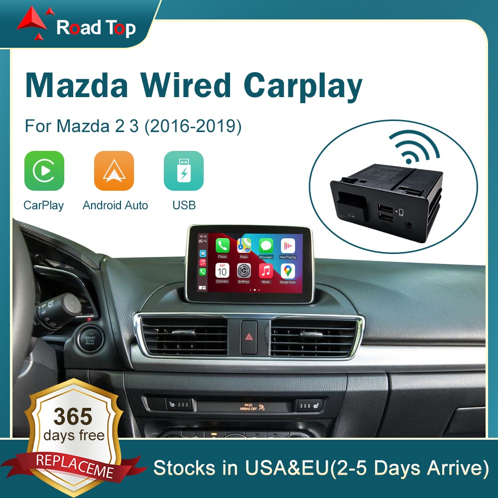 Wired Apple CarPlay Android Auto USB Adapter for Mazda 2 3 of 2016 2017 ...