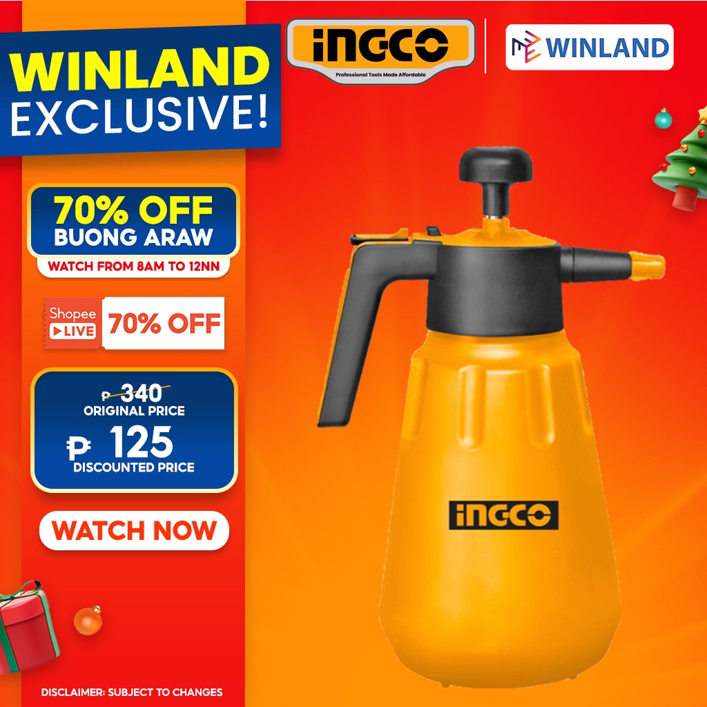 [6901]INGCO THICK 2L Pressure Chemical Water Pump Sprayer Disinfectant ...
