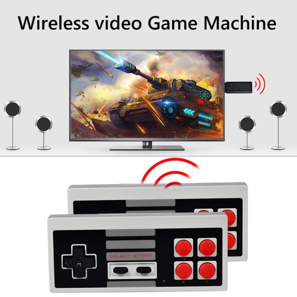Dou Video Game Console Stick 8 Bit Wireless Controller Built In 620 Nes