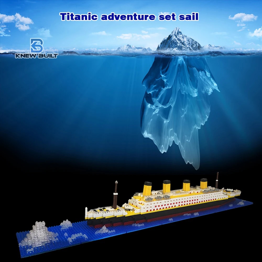 KNEW BUILT Titanic Iceberg Model Ship Building Blocks Set Toys Micro ...