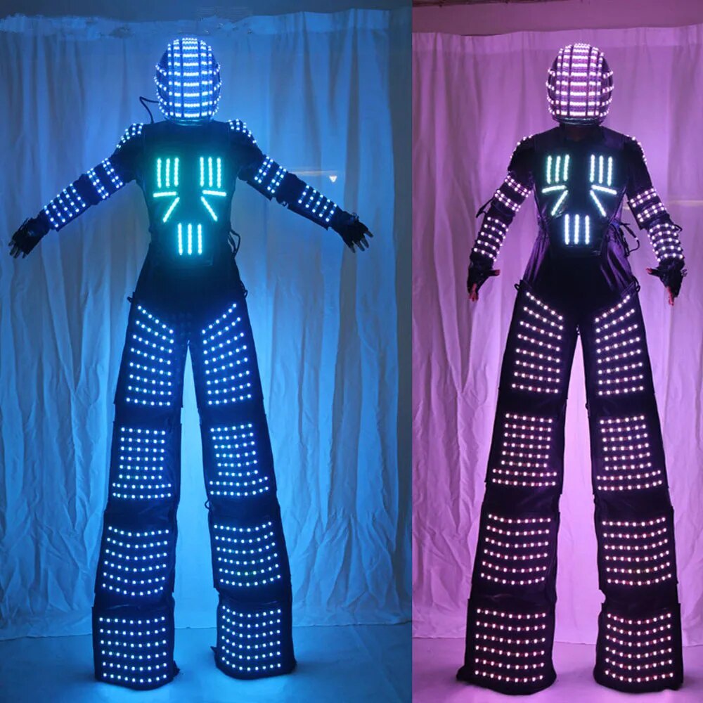 Stilts Walker RGB LED Lights Dancer Costume Colorful Led Robot Men Suit ...