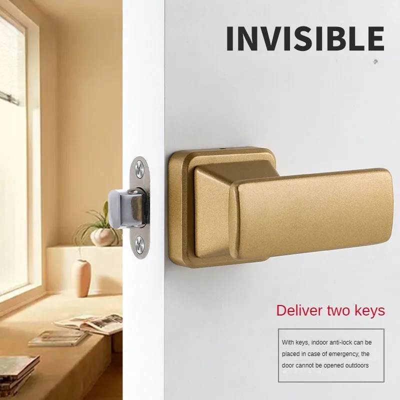 Lowest price invisible door handle anti backlock wooden door hidden ...