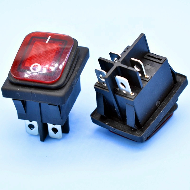 KCD4 Rocker Switch LED Waterproof Spdt Switch 12V / 24V /220V / 250V DC ...
