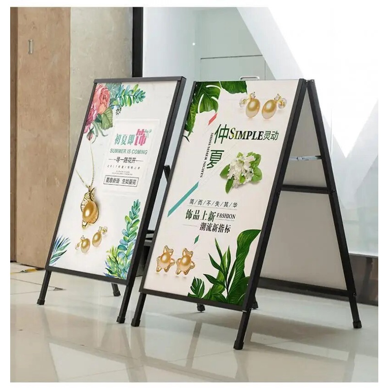 37r Iron Poster Rack Outdoor Portable Double-Sided Poster Display Rack ...
