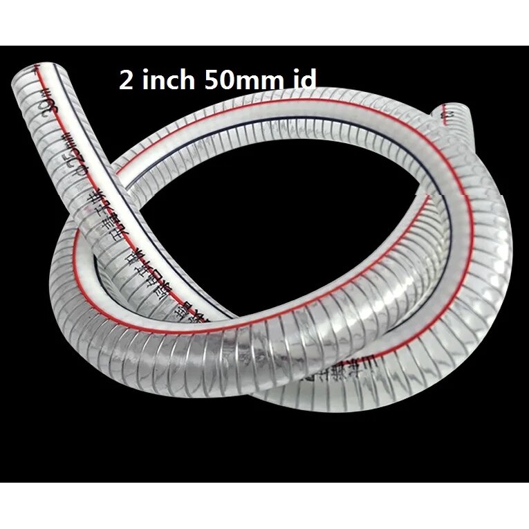 2 inch 50mm id Transparent PVC steel wire tube oil delivery pipe vacuum ...